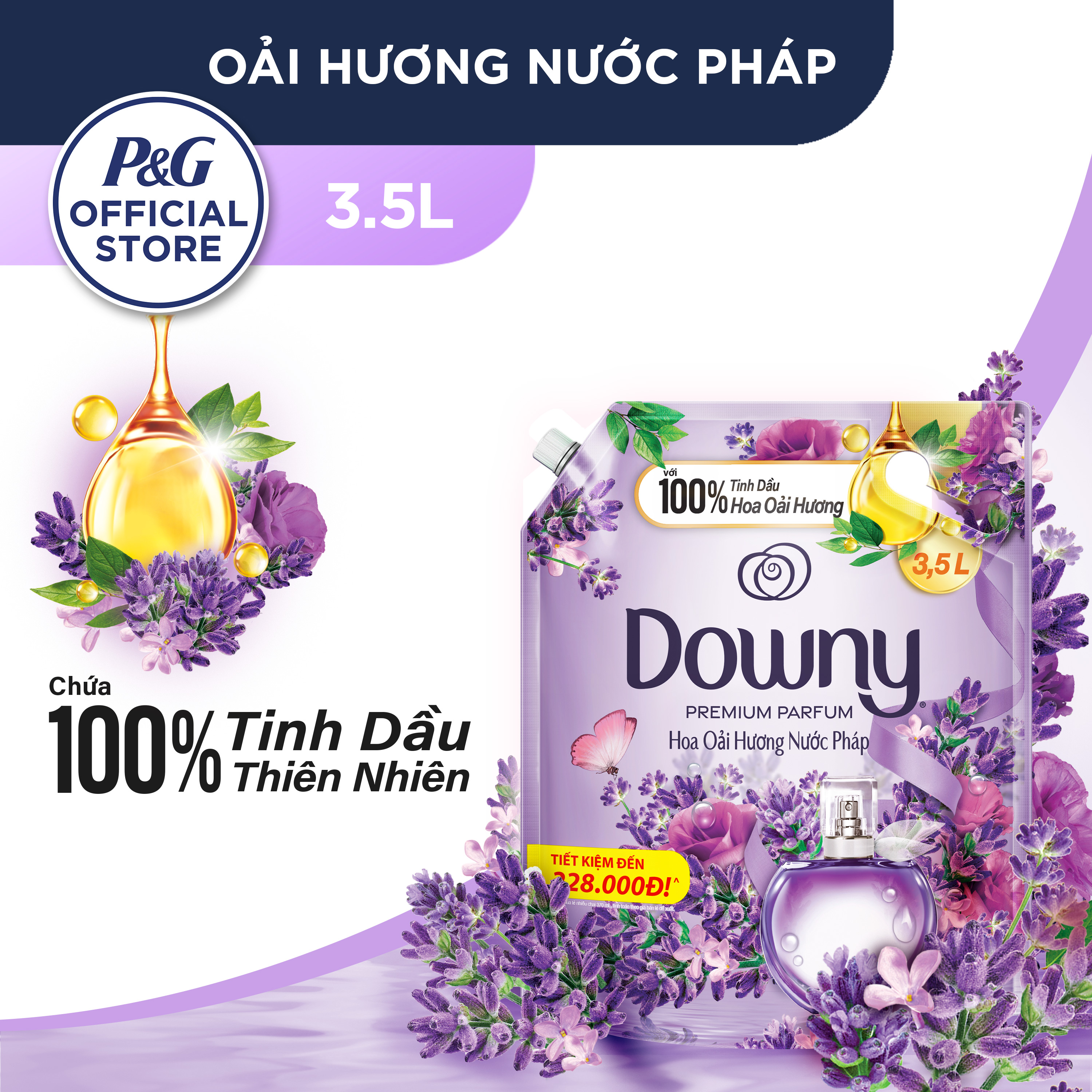 Nước Xả Vải Downy Hương Hoa Oải Hương Túi 3.5L - MixASale