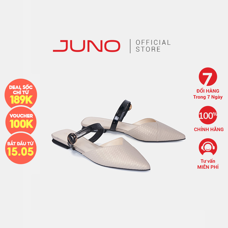 Giày Cao Gót Nữ 7cm Thời Trang JUNO Slingback Gót Thanh Đính Khóa Trang Trí CG07123 - MixASale