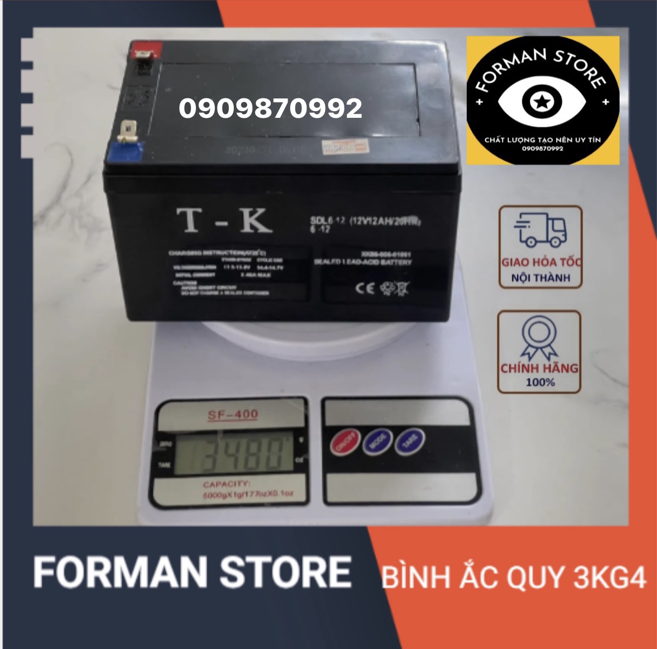 Bình ắc quy khô 12V 8-12AH các loại 2kg 2kg2 3kg4 chuyên dụng cho các loại bình phun thuốc trừ ...