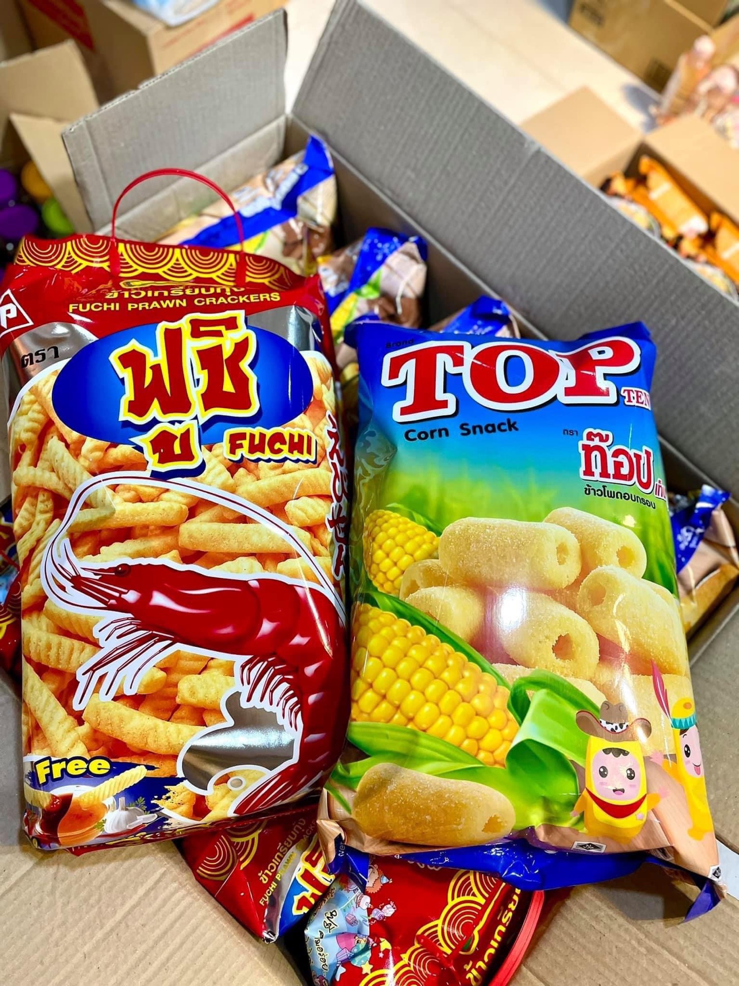 Bim Bim Tôm Khổng Lồ Thái Lan Fuchi 600G 1 Bịch Lớn 6 Gói Nhỏ Bên Trong ...