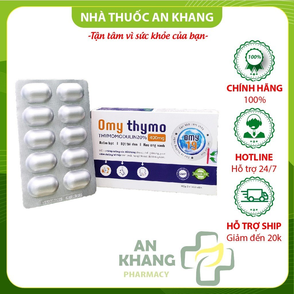 Viên uống Omy Thymo ( hộp 30 viên)-Bổ sung thymomodulin- giúp tăng đề ...