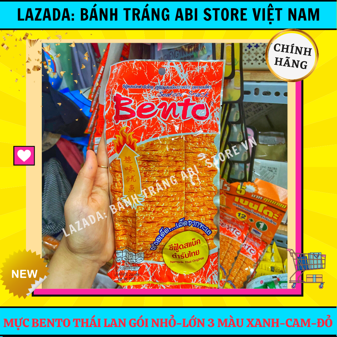 Khô Mực Bento cay Thái Lan Tẩm Vị nhiều loại sợi/xanh/đỏ/cam/tím/đen/lá ...