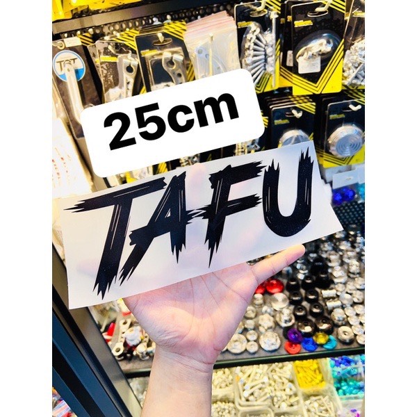 Tem logo sticker chữ Tafu dán trang trí xe,tem in trên chất liệu decal ...