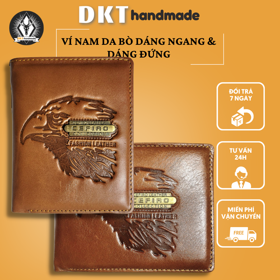 Ví Da Nam Da Bò Thật Cefiro Ví Dáng Ngang Ví Dáng Đứng Thiết Kế Nhiều ...