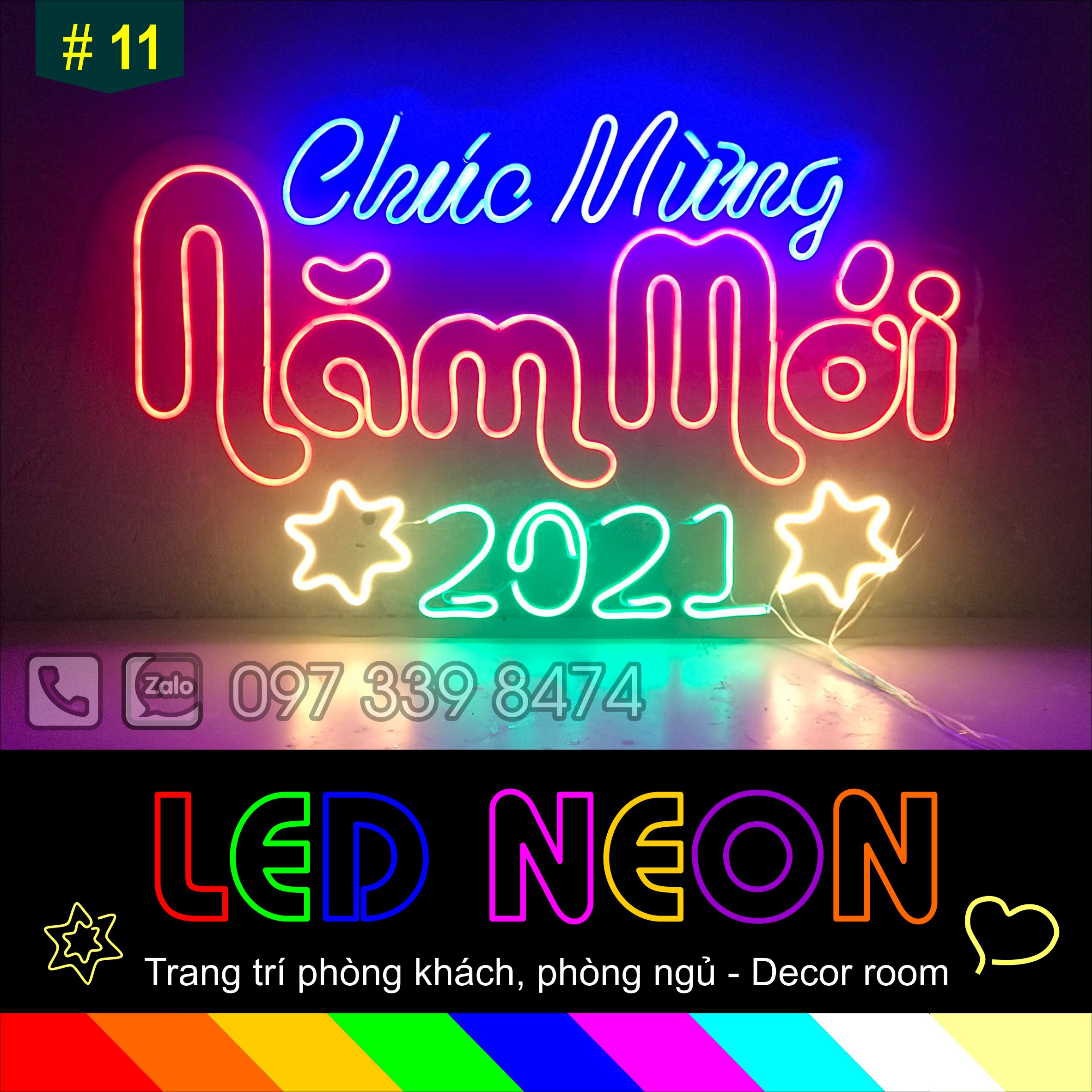 Đèn Led Neon trang trí - Mẫu Chúc Mừng Năm Mới 2021 | Lazada.vn