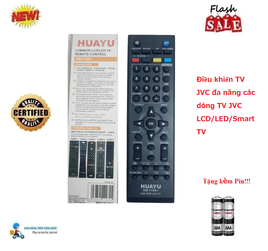 Remote Điều khiển TV JVC đa năng tất cả các dòng tivi LCD/LED Smart TV ...