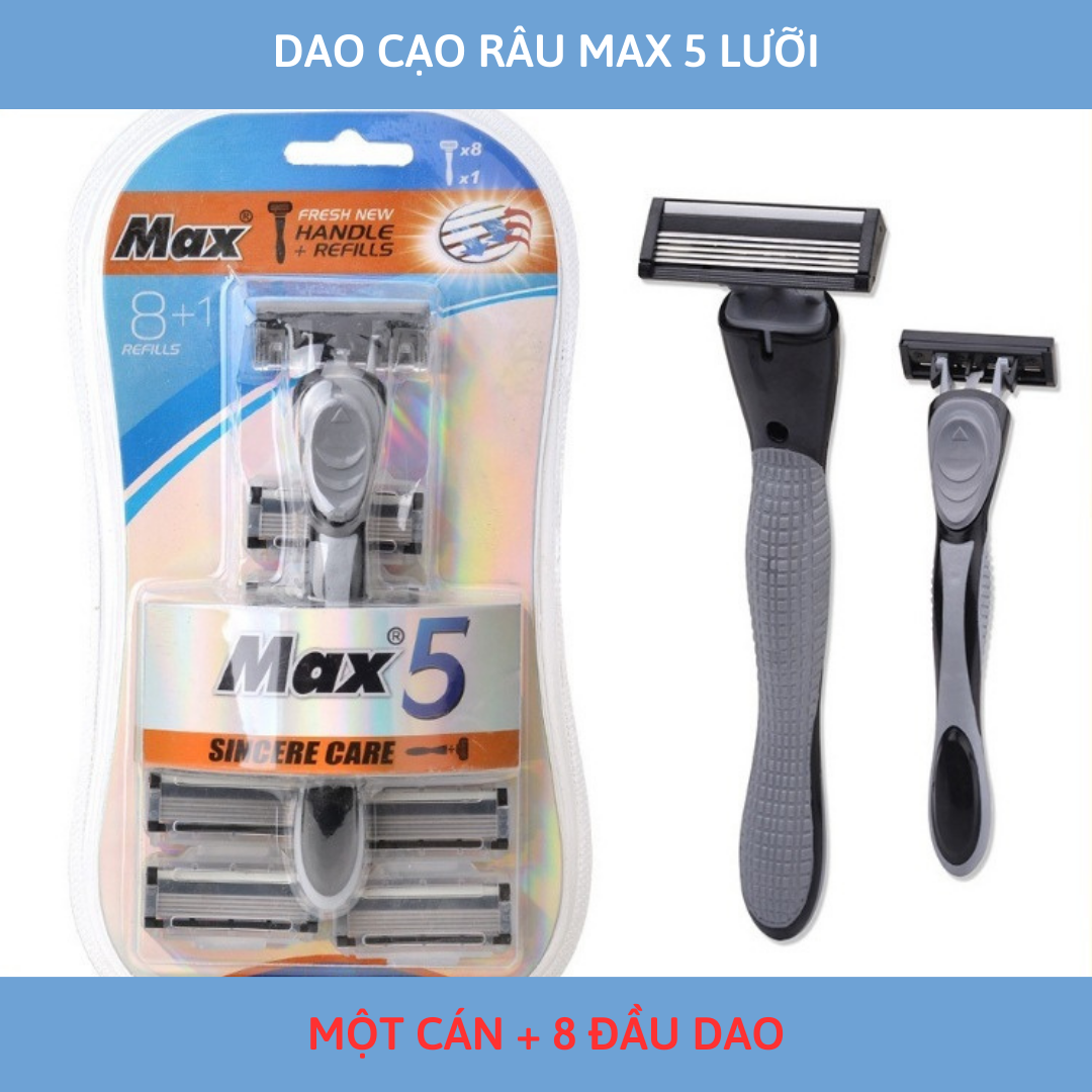Dao cạo râu 5 lưỡi máy cạo râu MAX 8 đầu dao nhập khẩu Thuỵ điển có dải ...