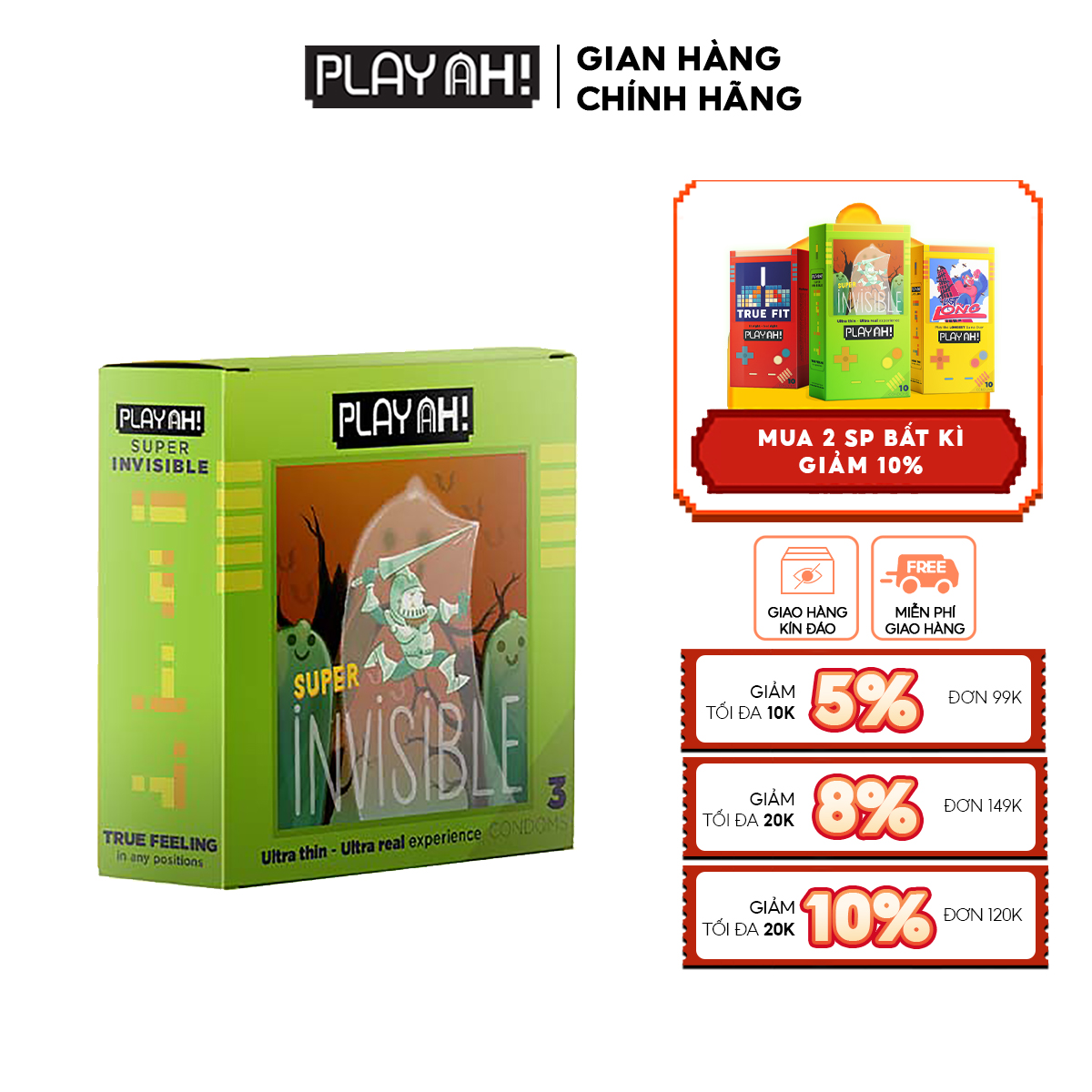 Bao Cao Su PLAYAH Super Invisible Siêu Mỏng Hộp 3/10 | Lazada.vn