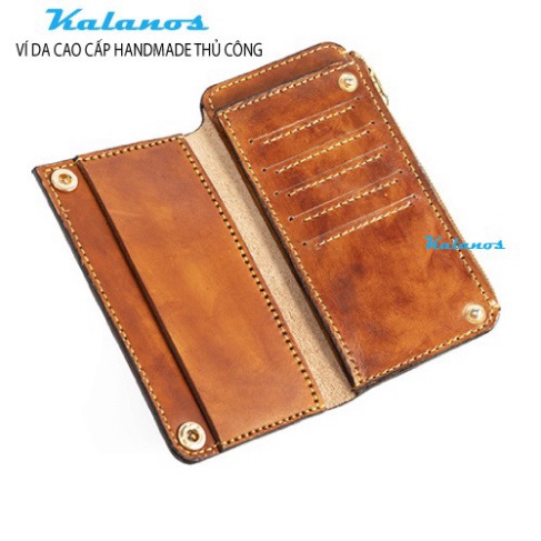 Bóp Ví dài cầm tay đẹp cao cấp handmade, được làm thủ công từ da bò ...