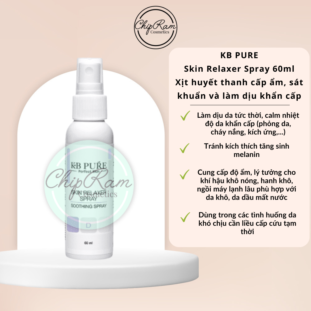XỊT HUYẾT THANH CẤP ẨM VÀ LÀM DỊU DA KB PURE SKIN RELAXER SPRAY | Lazada.vn