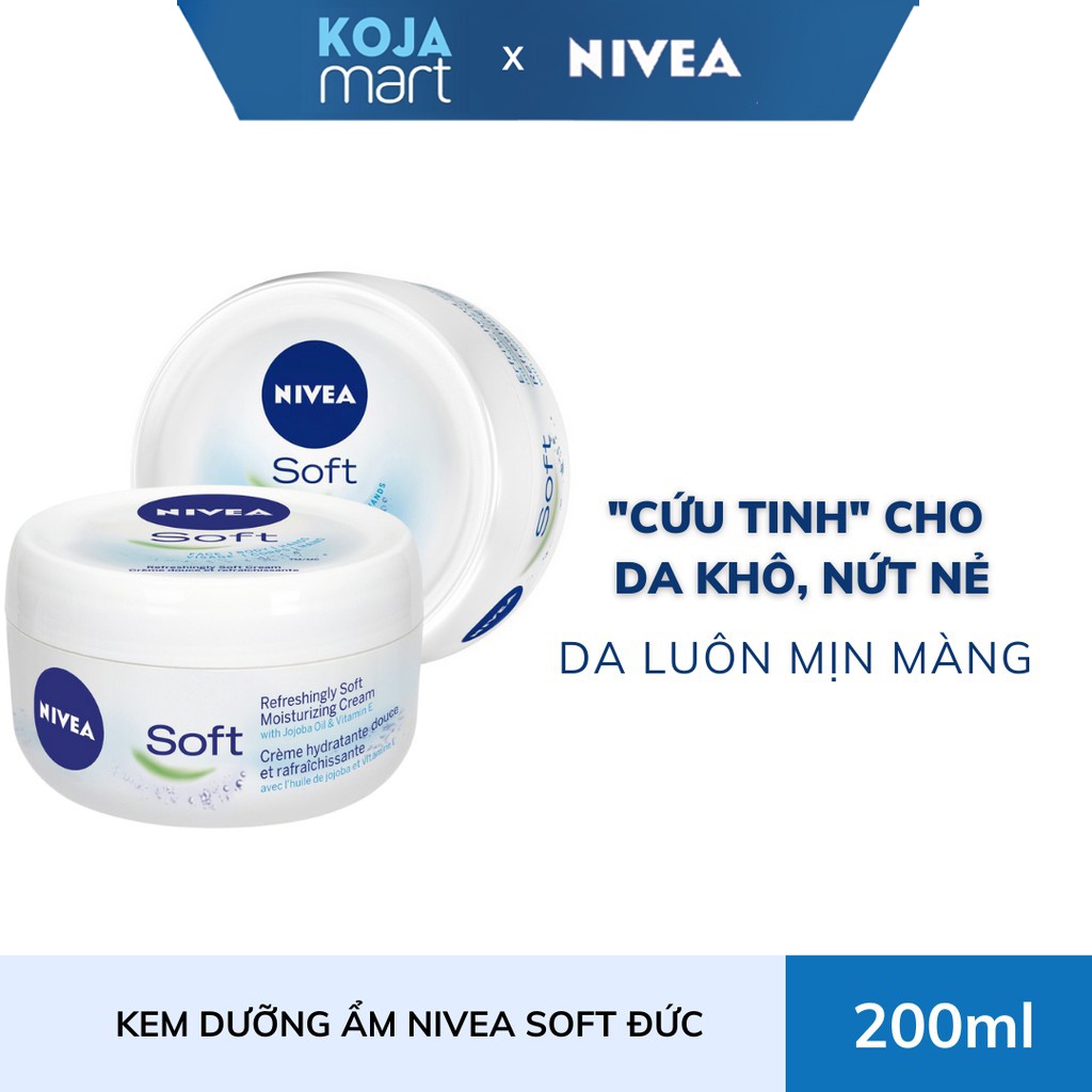 Kem dưỡng ẩm mềm da Nivea Soft nhập khẩu Đức 200ml - MixASale