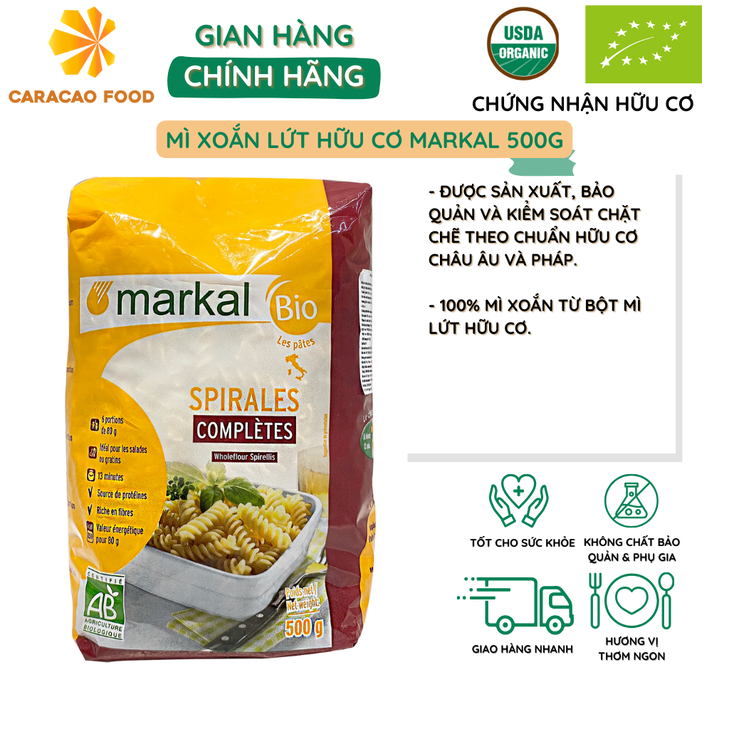 Mì xoắn lứt hữu cơ Markal 500g, Mì Ý hữu cơ chất lượng cao | Lazada.vn