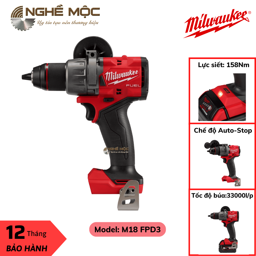Máy khoan động lực Milwaukee M18 FPD3-OX gen 4 (2905) | Lazada.vn