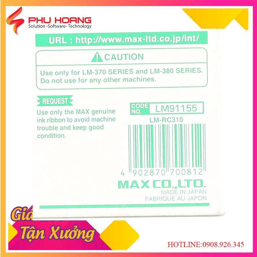 Hộp đựng mực LM-RC310 sử dụng cho máy in đầu cốt LM-380A, LM-380E, LM ...