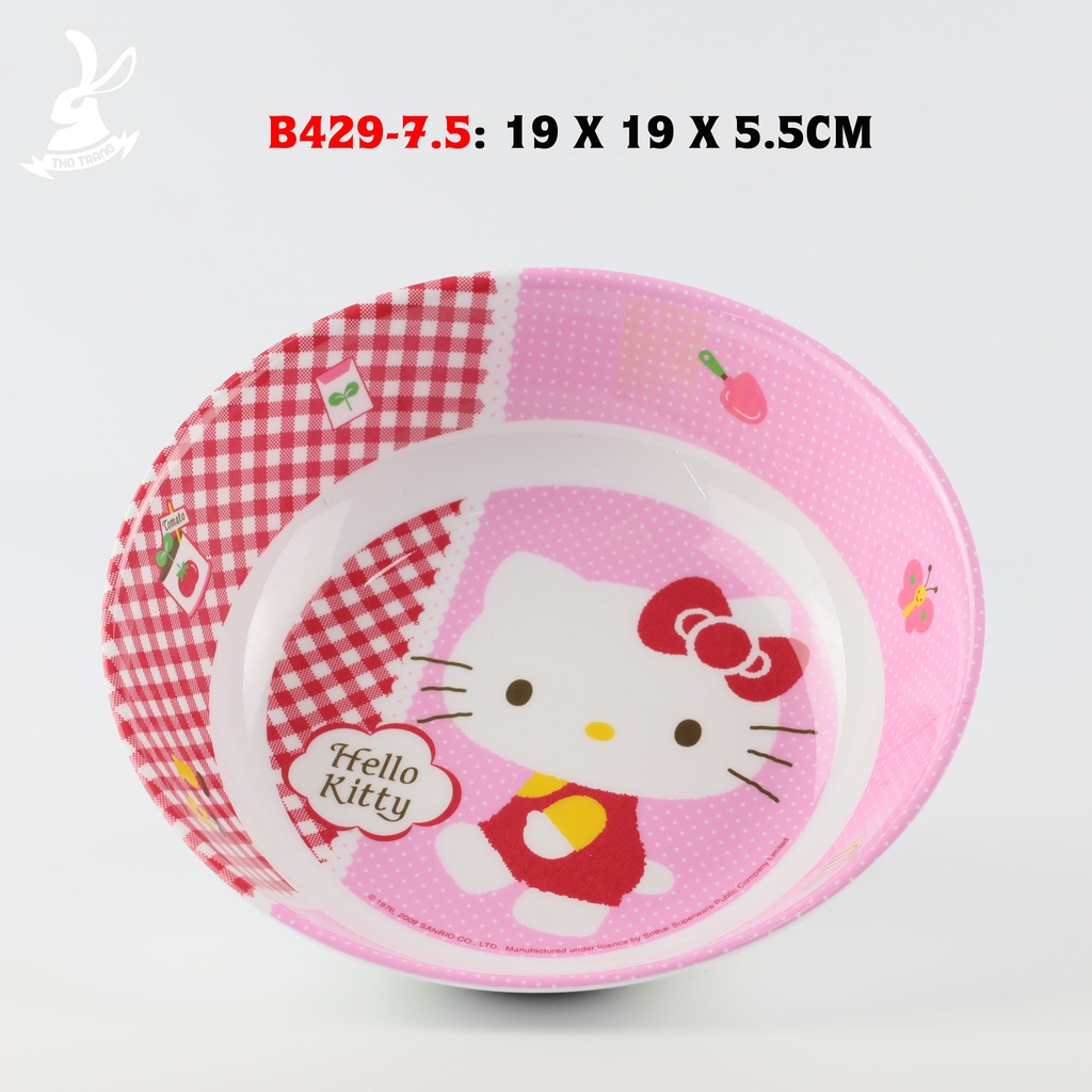 Bộ chén dĩa ăn dặm trẻ em hoa văn Hello Kitty Pink cao cấp thương hiệu Superware | Lazada.vn
