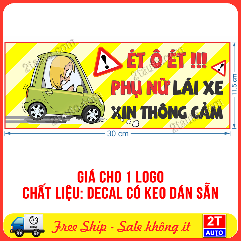 01 Tem Sticker Decal Dán Phụ Nữ Lái Xe Xin Thông Cảm, Hình Ngộ Nghĩnh ...