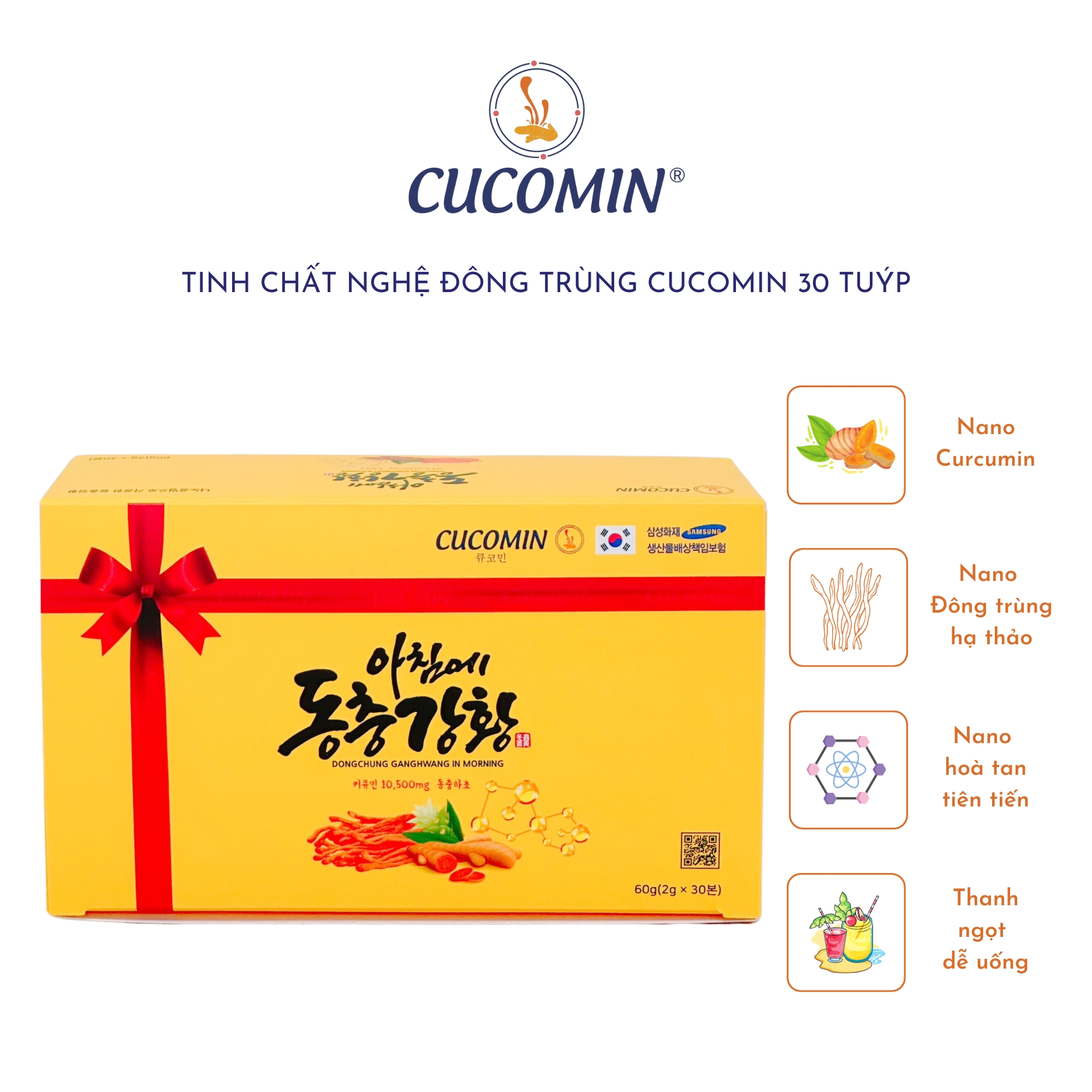 Tinh Chất Nghệ Nano Curcumin Nghệ Đông Trùng CUCOMIN Hàn Quốc Loại 30 ...