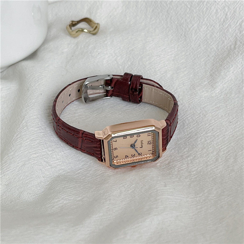 Đồng Hồ Nữ BARSH Mặt Hình Chữ Nhật Cá Tính Dây Da Màu Đen Màu Nâu ...