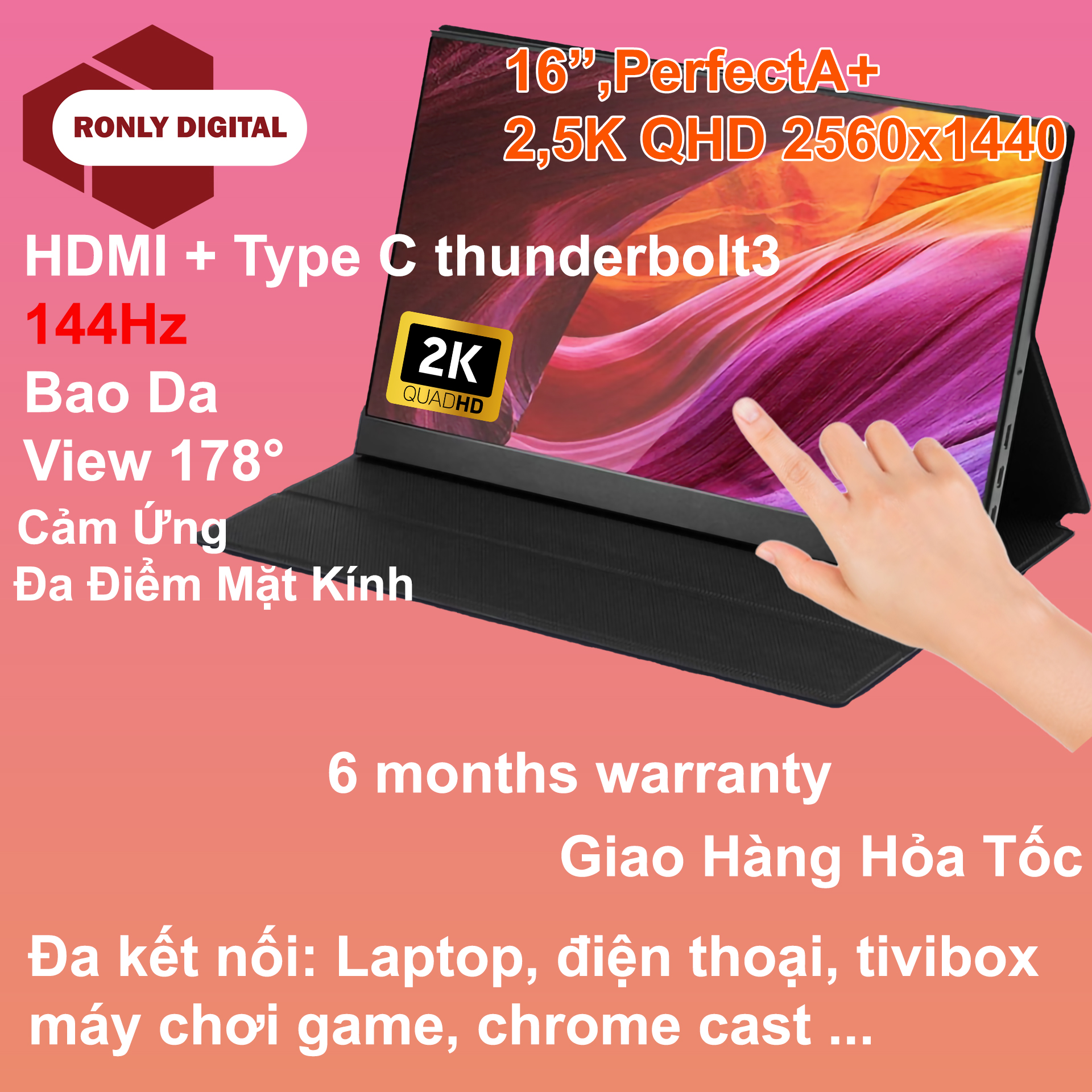 Màn hình di động 13.3, 14, 15.6, inch cảm ứng đa điểm, Full HD đến 2K ...