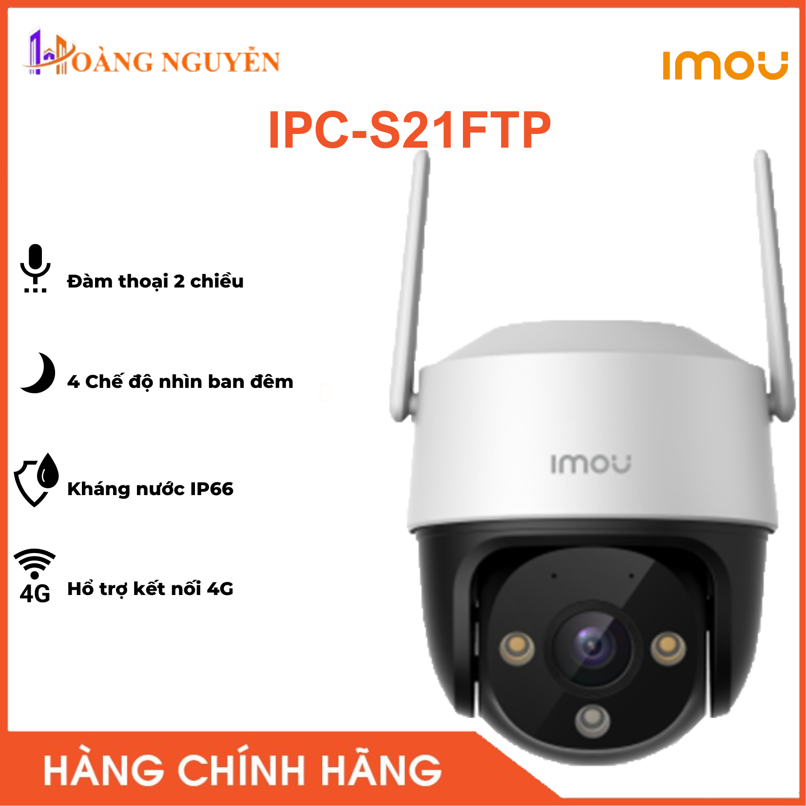 NHÀ PHÂN PHỐI Camera Wifi PT Full Color 2MP iMOU IPC-S21FTP Kết Nối 4G ...