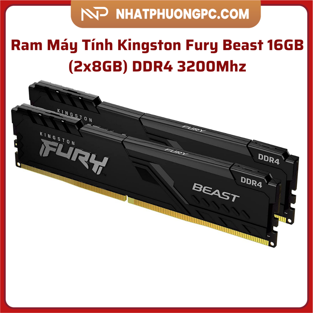 Ram Kingston Fury Beast RGB 16GB (2x8GB) DDR4 3200Mhz - MixASale