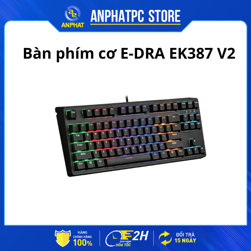 Bàn phím cơ E-DRA EK387 V2 E-Dra Blue switch | Lazada.vn
