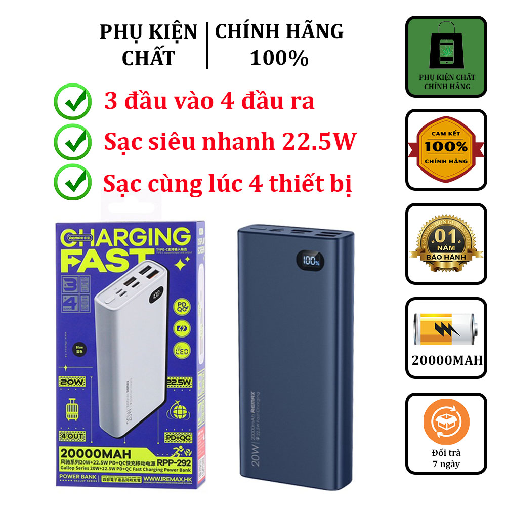 PIN DỰ PHÒNG PHANTOM 3 - TRONG SUỐT DUNG LƯỢNG 20000MAH - SẠC NHANH 22.5W - MixASale