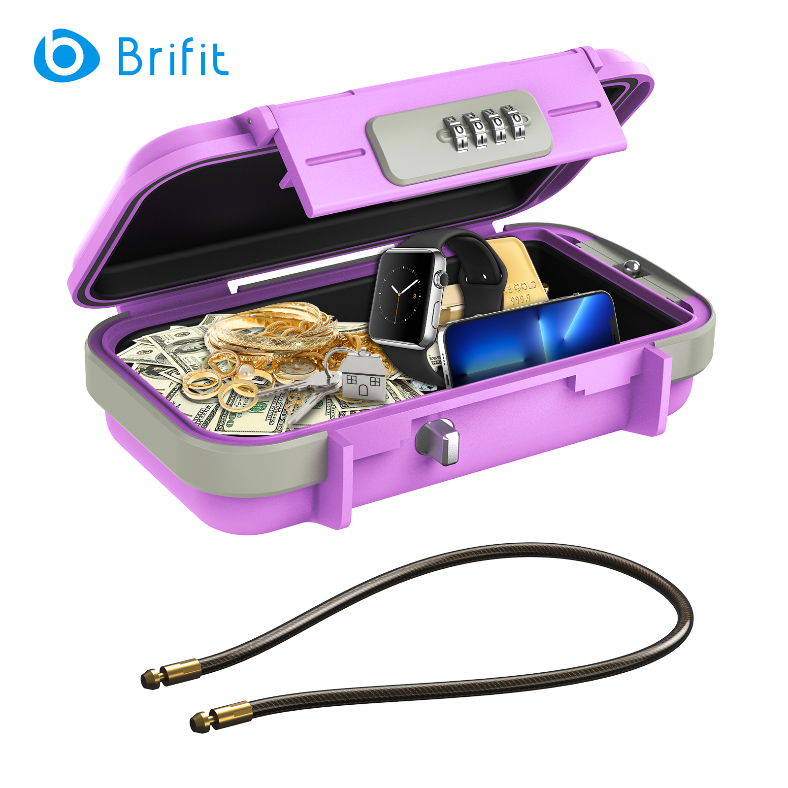Brifit Security Lockbox Safe Small Portable Security Combination Lock ...