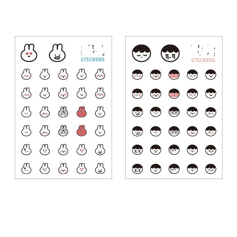 Set 2 tờ stickers basic kiểu icon dễ thương dùng để trang trí sổ tay ...