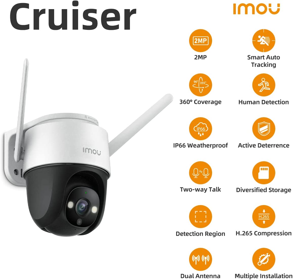 Camera Wifi Ngoài Trời IMOU CRUISER SE (4MP) I IPC-S41FP I Đèn ...