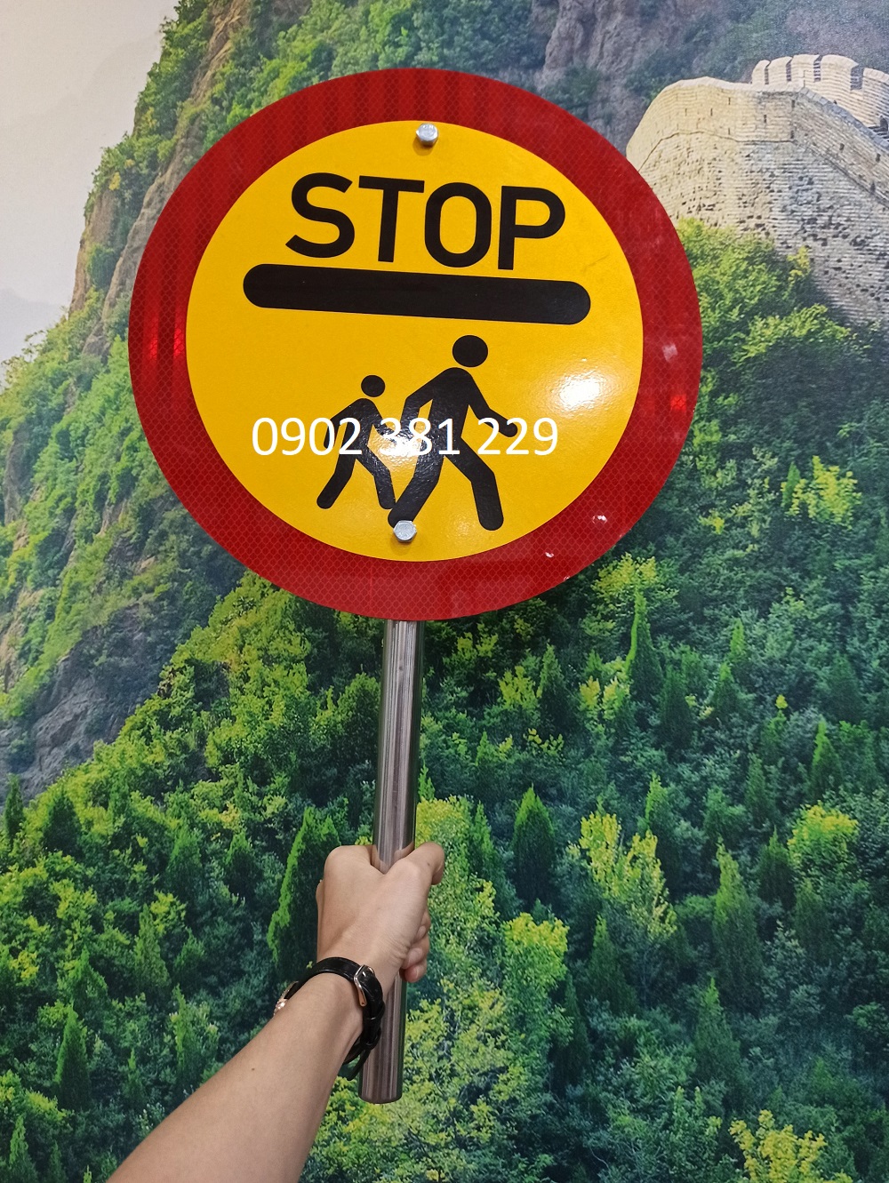 Biển báo phản quang 3900TQ cầm tay STOP cho người đi bộ, cho đội nhóm ...
