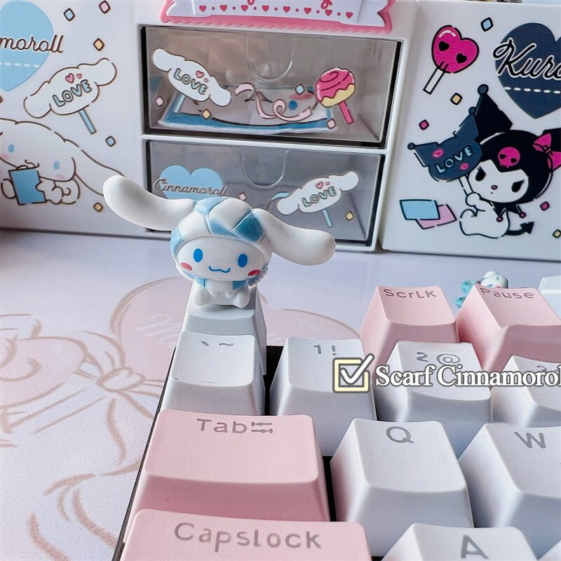 Sanrio Kawaii Cinnamorol Keycaps Mechanical Keyboard Caps Hello Kitty ...
