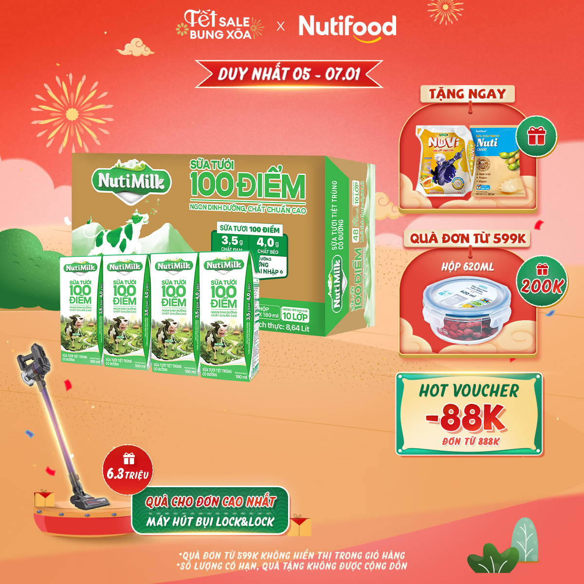 Thùng 48 Hộp NutiMilk 100 Sữa New Zealand Bò Ăn Cỏ Tự Nhiên Sữa Tiệt ...