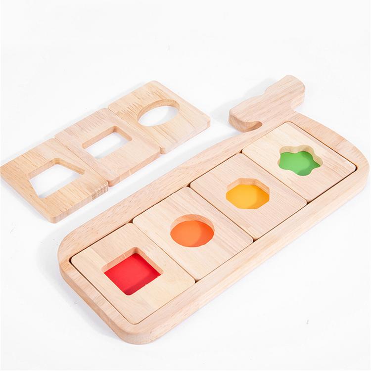 Montessori Color Matching Toys Geometric Sorting Toy In Whale Shape ...