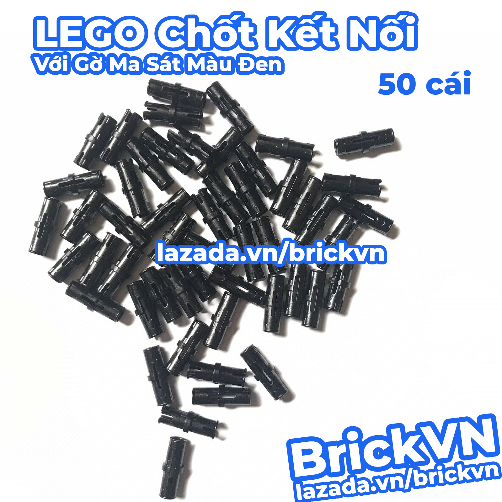 [50 Cái] LEGO Technic Chốt Kết Nối Màu Đen Với Rãnh Ma Sát ID 4121715 ...
