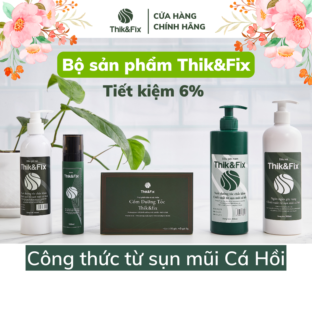Bộ sản phẩm Thik&Fix hỗ trợ kích thích mọc tóc, phục hồi tóc hư tổn ...