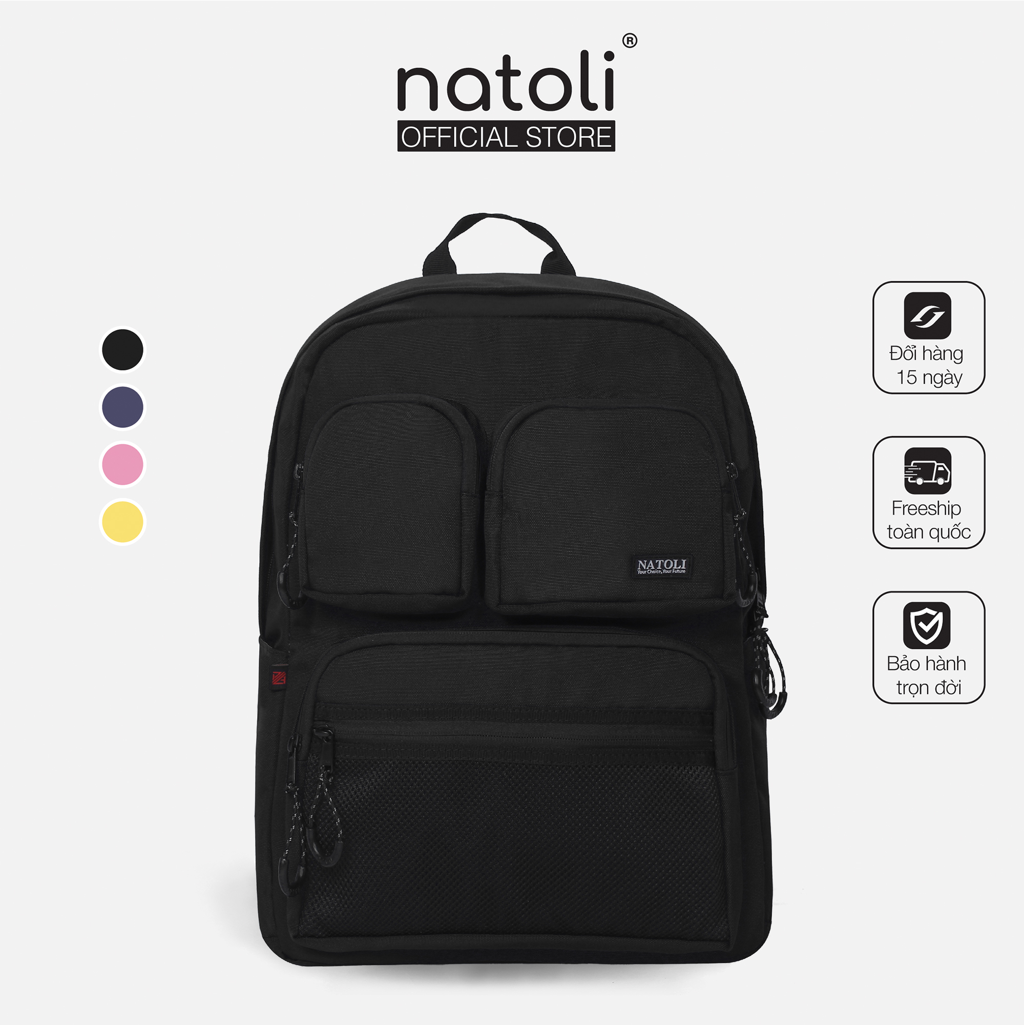 Balo unisex Dynamic Backpack B1 chính hãng NATOLI Cặp nhiều ngăn kháng ...