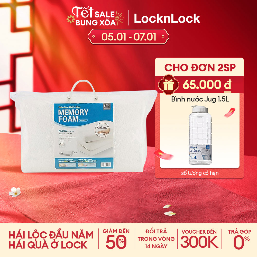 Gối cong Memory Foam Lock&Lock HLW111 chất liệu mút hoạt tính đặc biệt ...