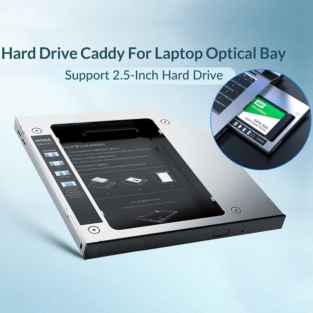 Khay đựng ổ cứng Caddy bay HDDSSD - Kích thước 2.5 - Chất liệu Nhôm ...