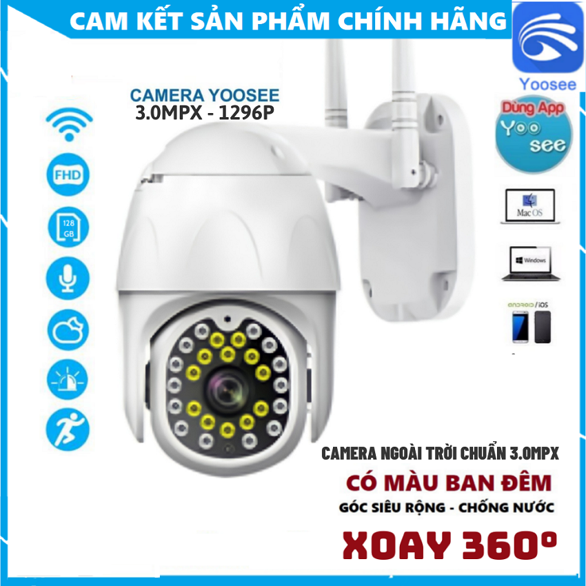Camera 4G Yoosee D32S Ngoài Trời Chống Nước Chống Bụi 32 Bóng LED Hỗ Trợ Quay Màu Ban Đêm Tích ...