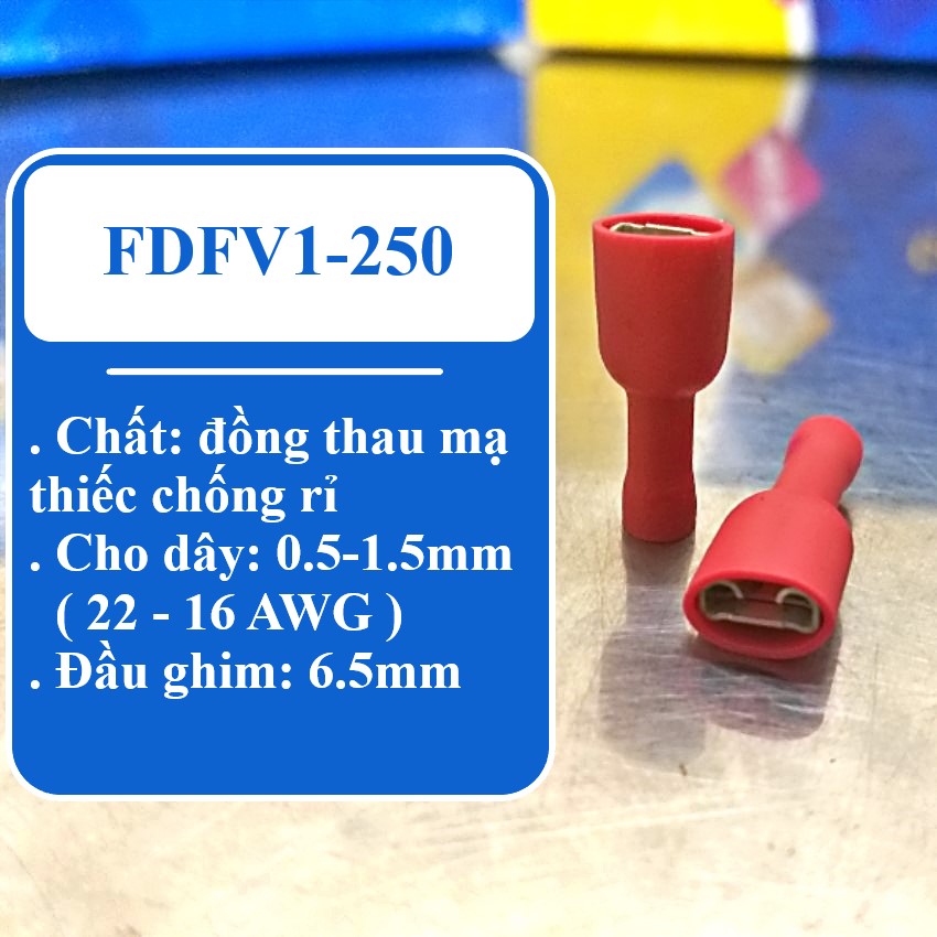 Đầu cos ghim dẹp cao cấp KST, đầu cốt bằng đồng bấm nối dây điện FDFV ...