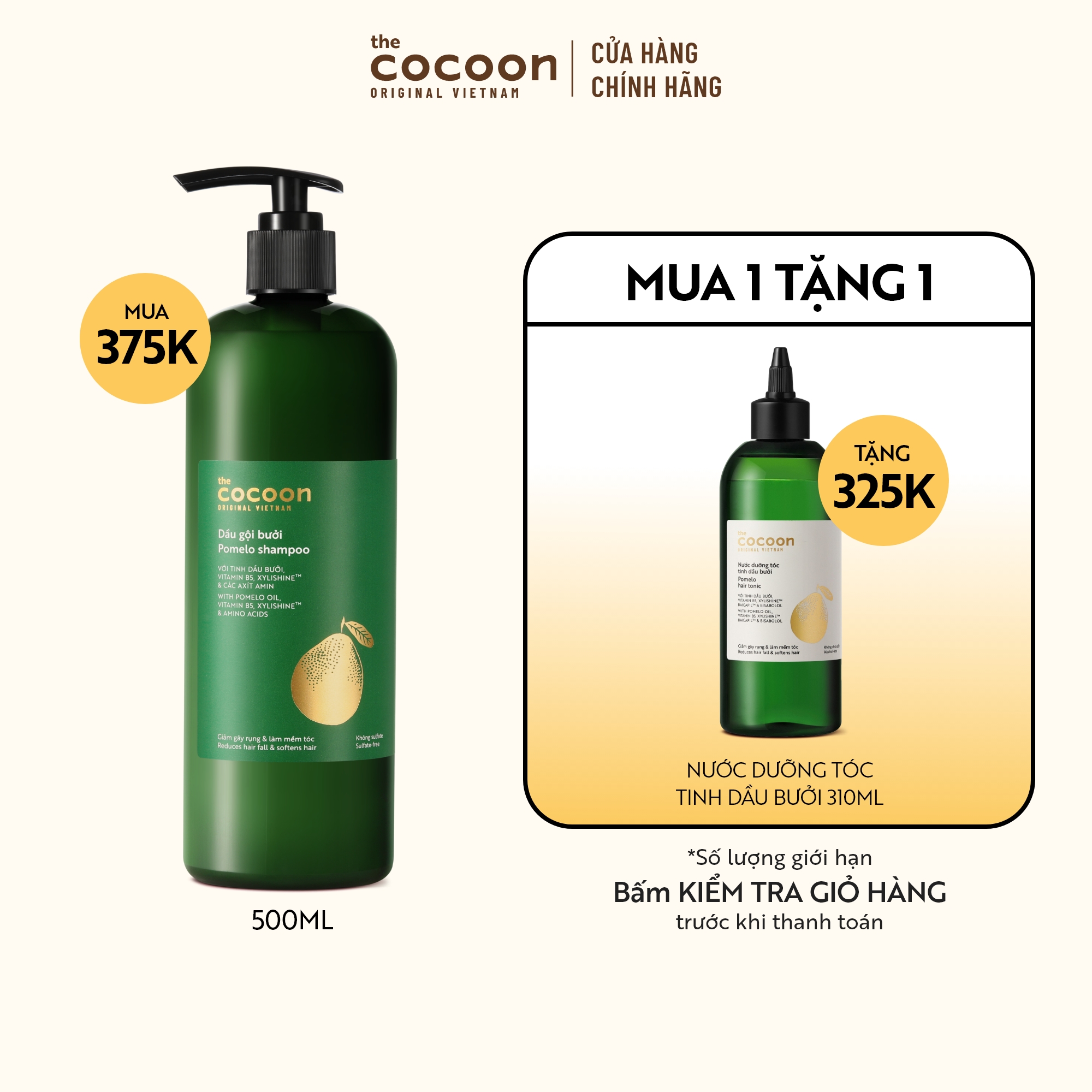 Túi Refill - Dầu gội bưởi Cocoon giúp giảm gãy rụng và làm mềm tóc ...