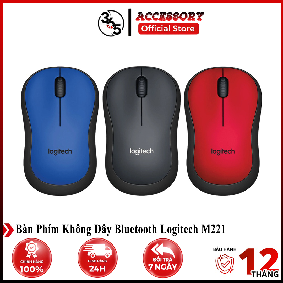 Chuột Không Dây Logitech M221 slient màu Đen/Xanh/Đỏ | Lazada.vn