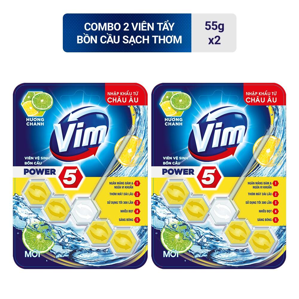 Combo 2 Vỉ Viên Vệ Sinh Treo Bồn Cầu VIM POWER Hoa Oải Hương 55g - MixASale