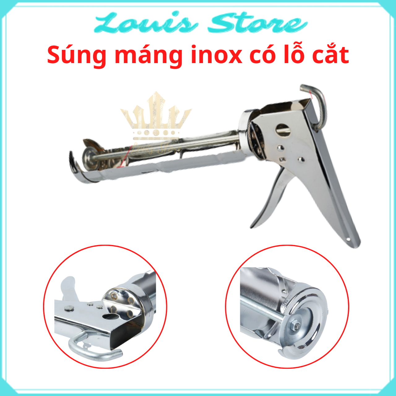 Súng bắn Keo Inox Silicon Máng Inox Có Lỗ Cắt | Lazada.vn