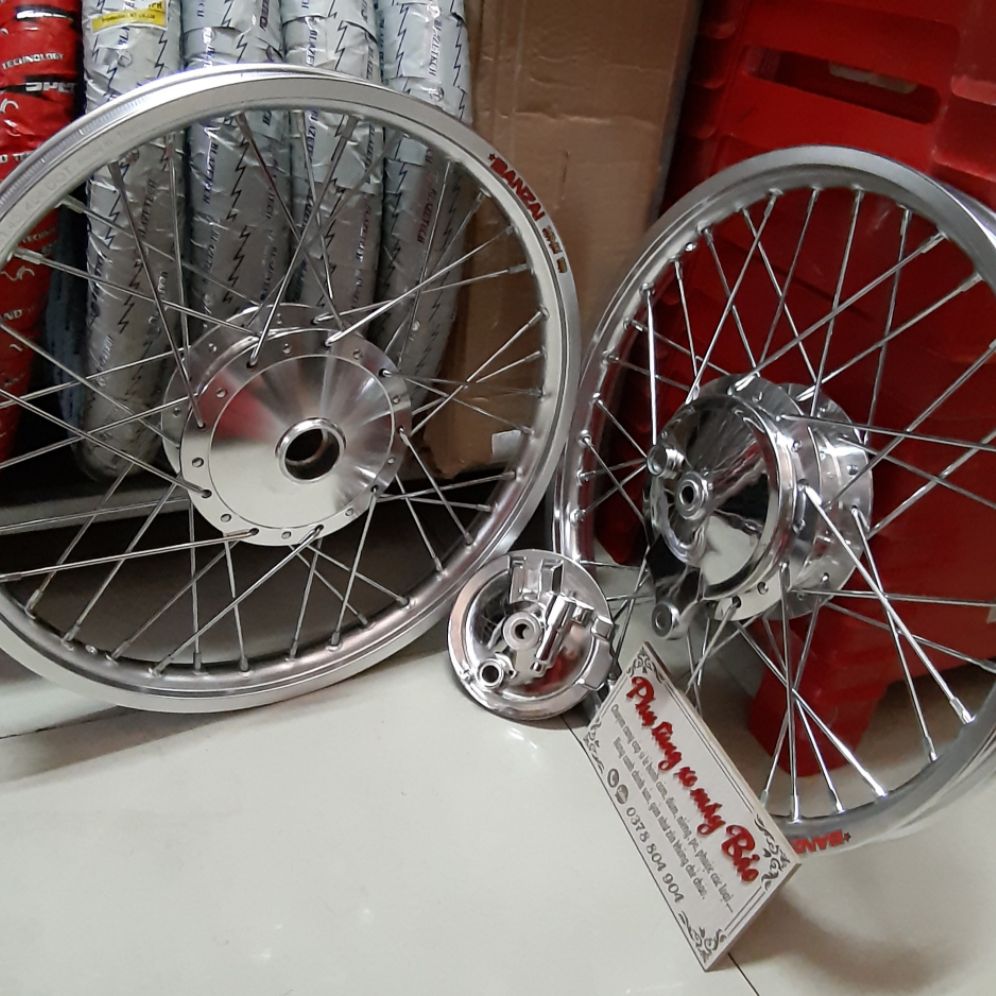 bánh căm WAVE RIM niềng nhôm BANZAI 1.4 trước sau kèm 2 má đùm trước ...
