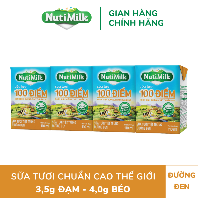 [MIỄN PHÍ SHIP ĐƠN HÀNG]Lốc 4 Hộp NutiMilk Sữa tươi 100 điểm - Sữa tươi ...