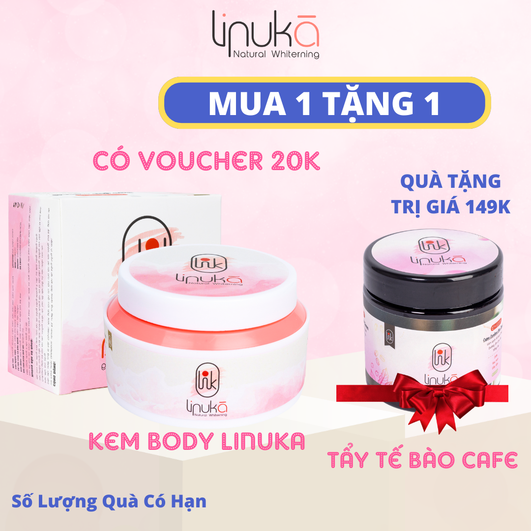Kem body trắng da Linuka dưỡng ẩm trắng da bằng glutathione, AHA ...