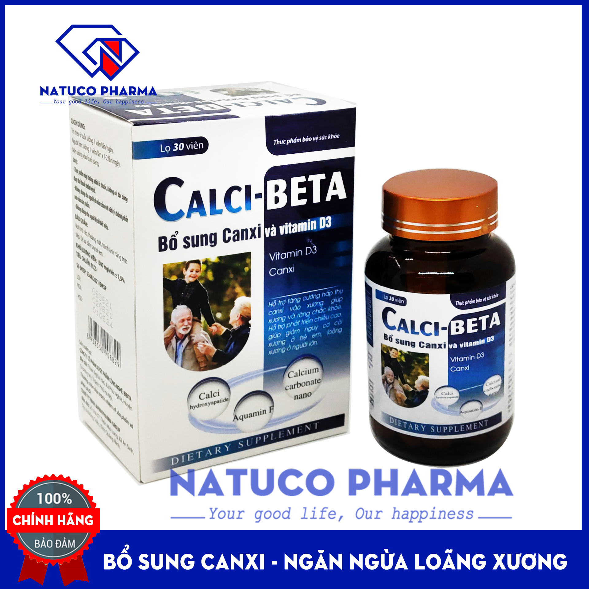 Viên uống bổ sung canxi Aquamin Calci Beta - Canxi từ tảo biển đỏ dùng ...