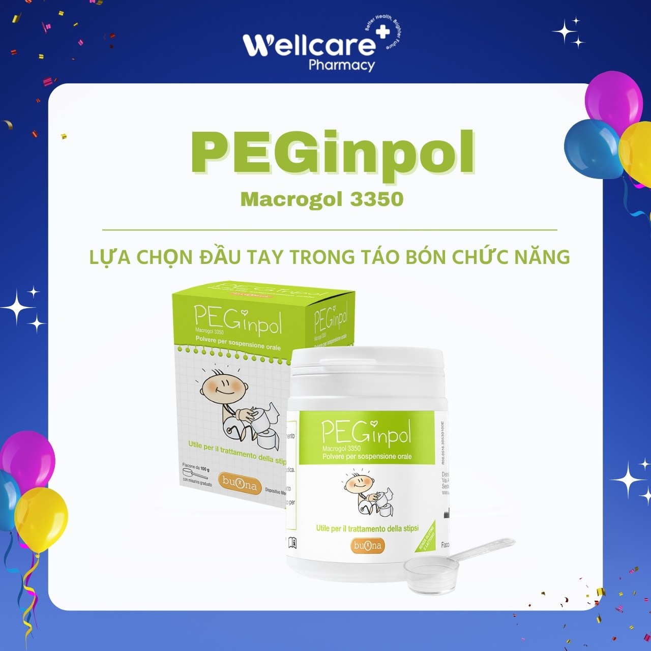 PEGinpol [Chính hãng] - lọ 100g giúp giảm táo bón cho bé, bột nhuận ...